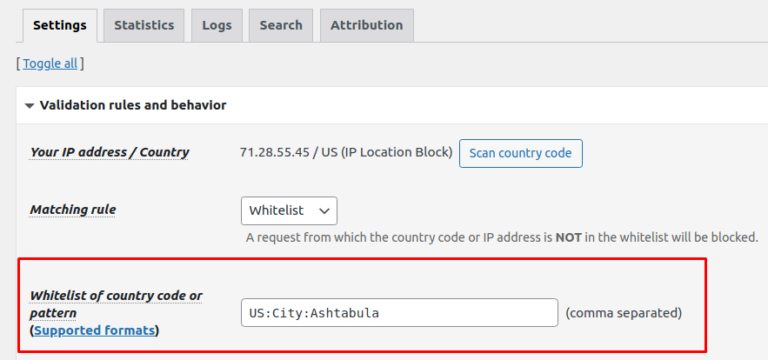 Supported Geo-Location Rule Formats - IP Location Block